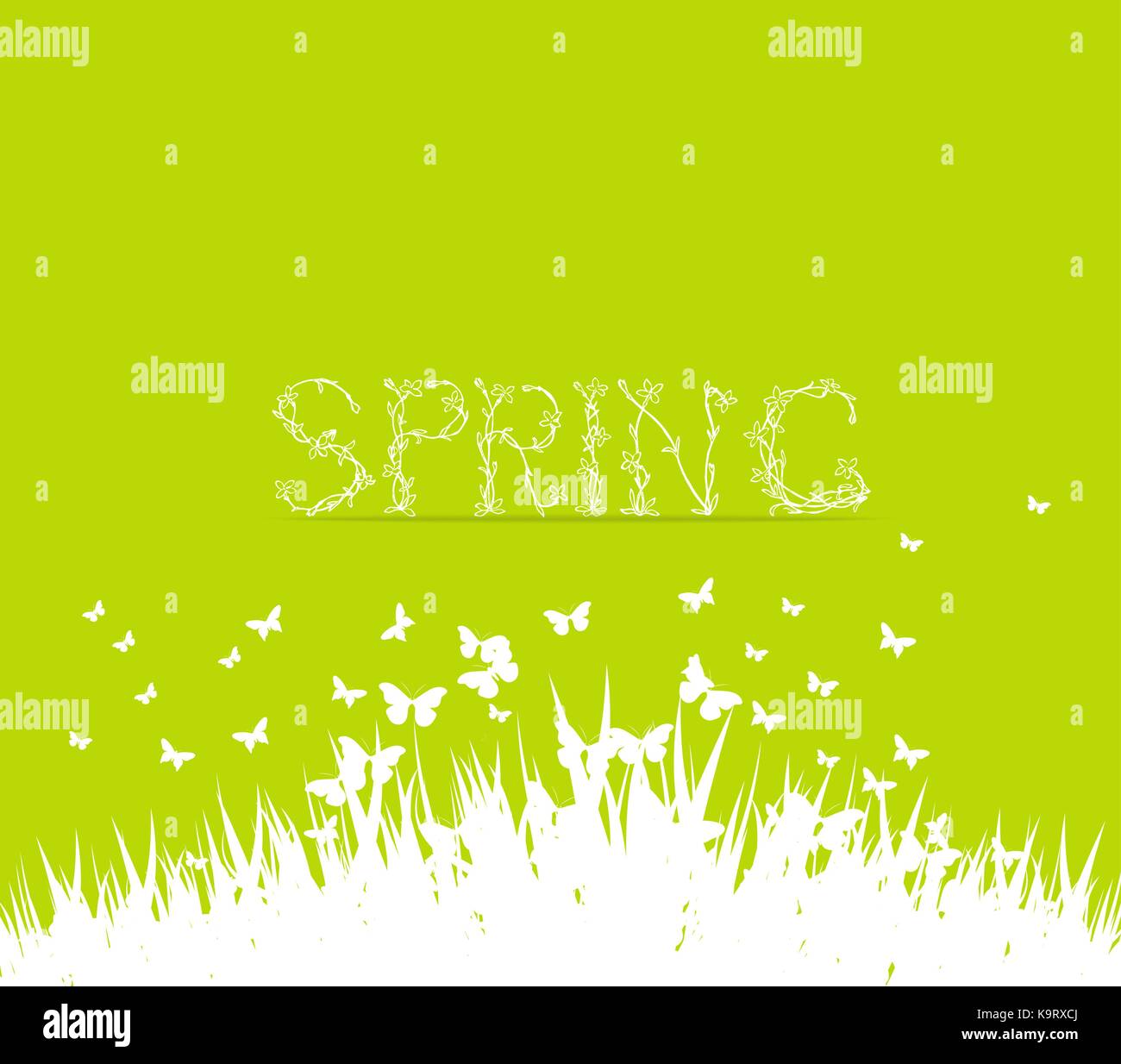 Green spring with floral font Stock Vector Image & Art - Alamy
