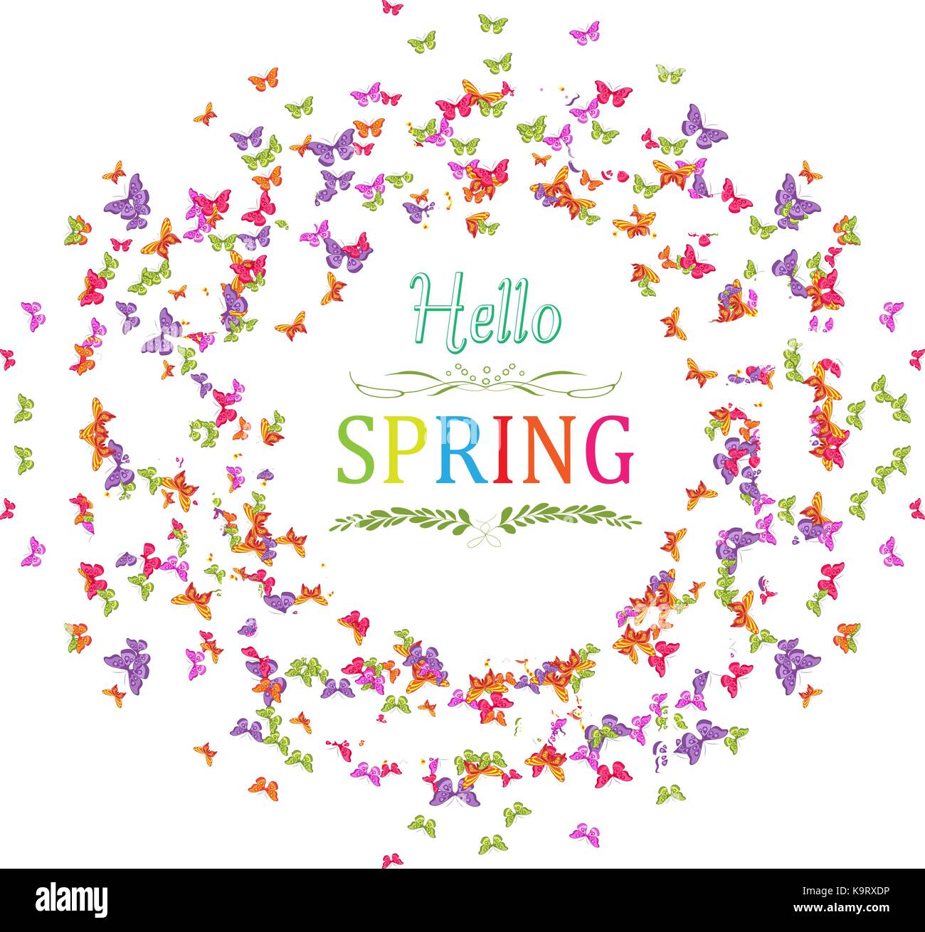 spring with butterflies the wreath Stock Vector Image & Art - Alamy