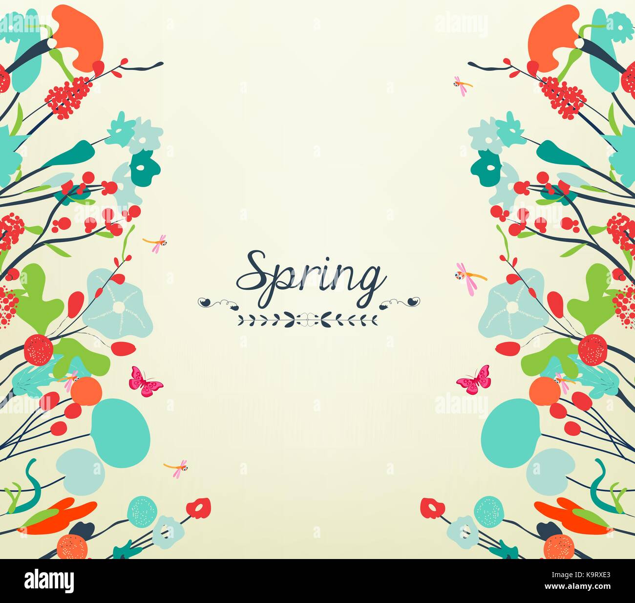 Blossom into spring vintage Stock Vector Image & Art - Alamy