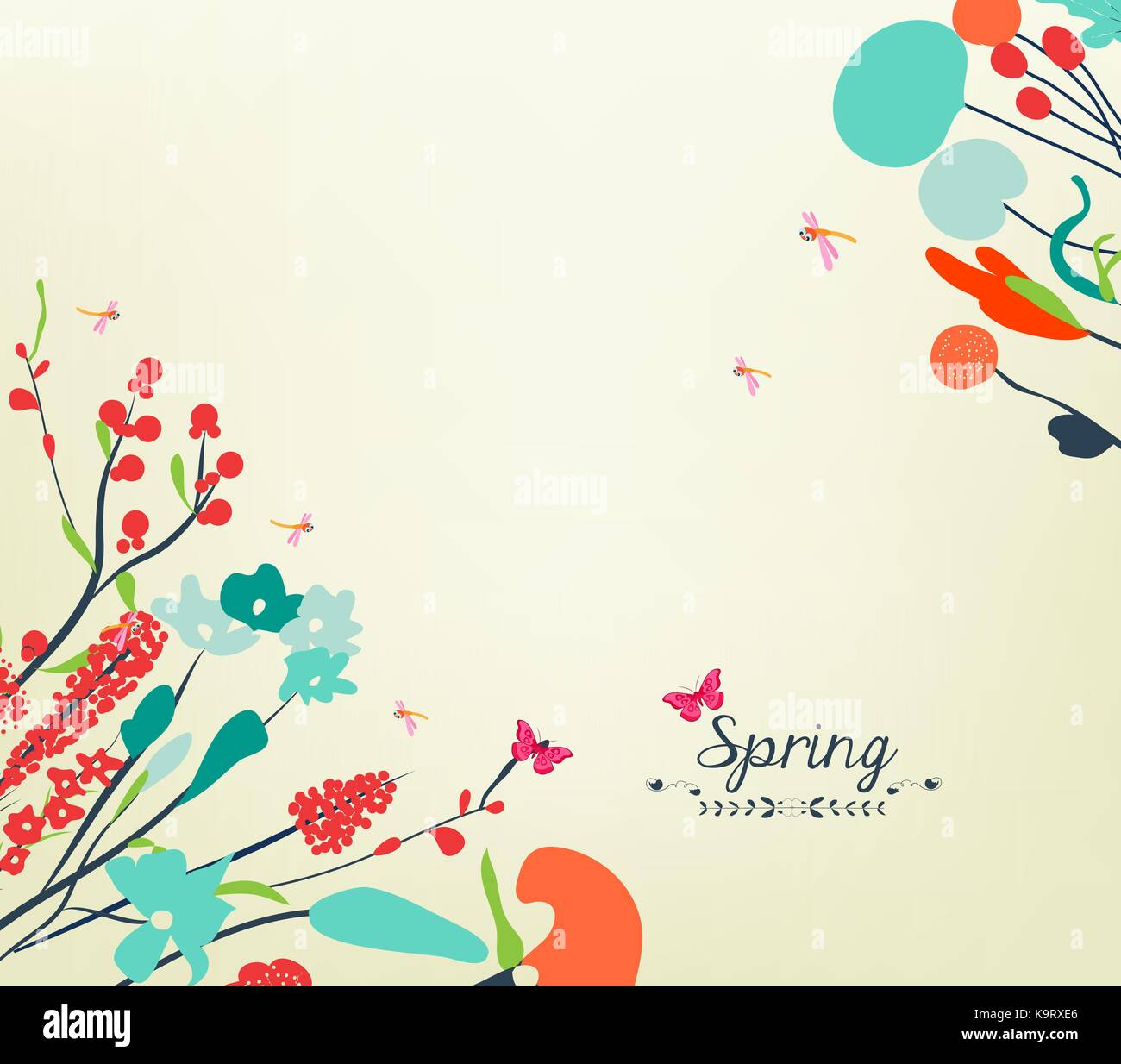 Blossom Into Spring vintage Stock Vector Image & Art - Alamy