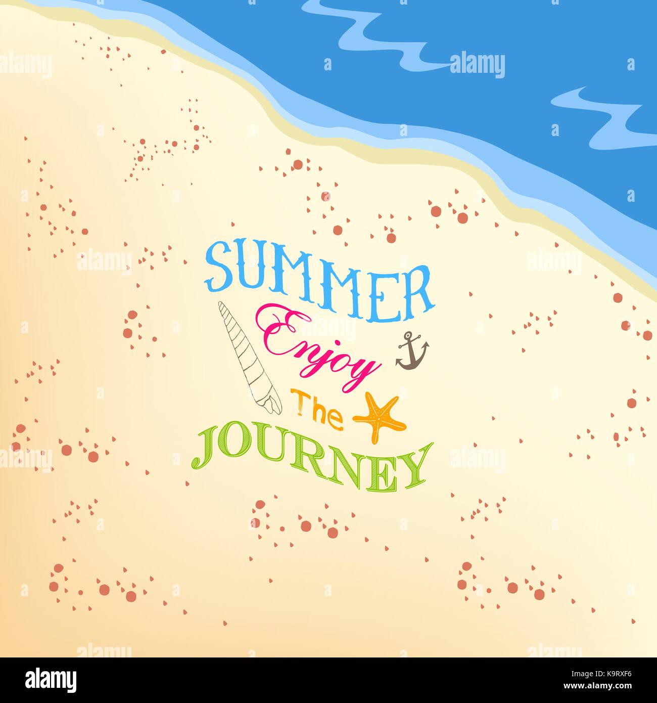 Summer enjoy the jorney on the beach background Stock Vector Image ...