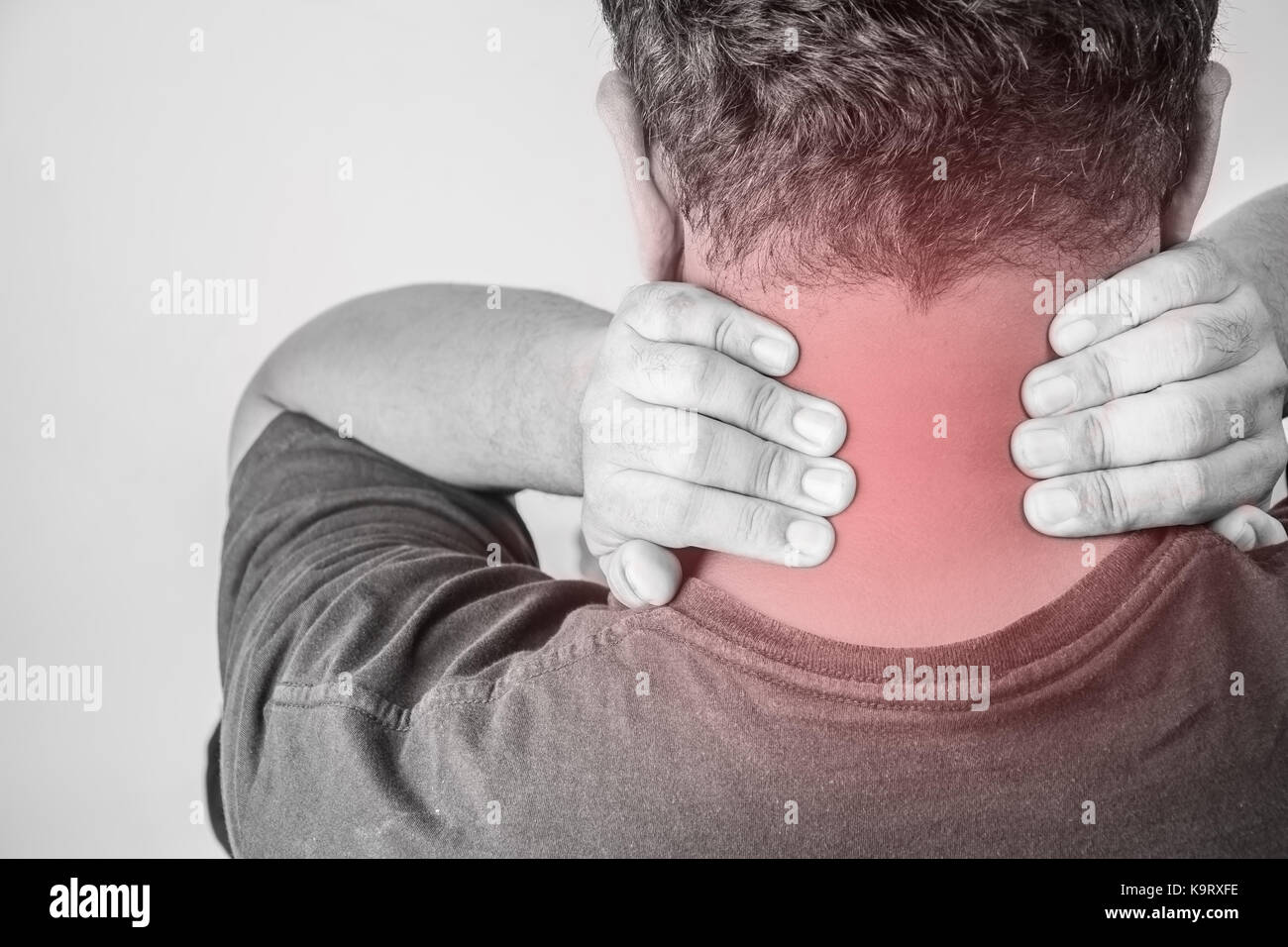 nape injury in humans .nape pain,joint pains people medical, mono tone ...