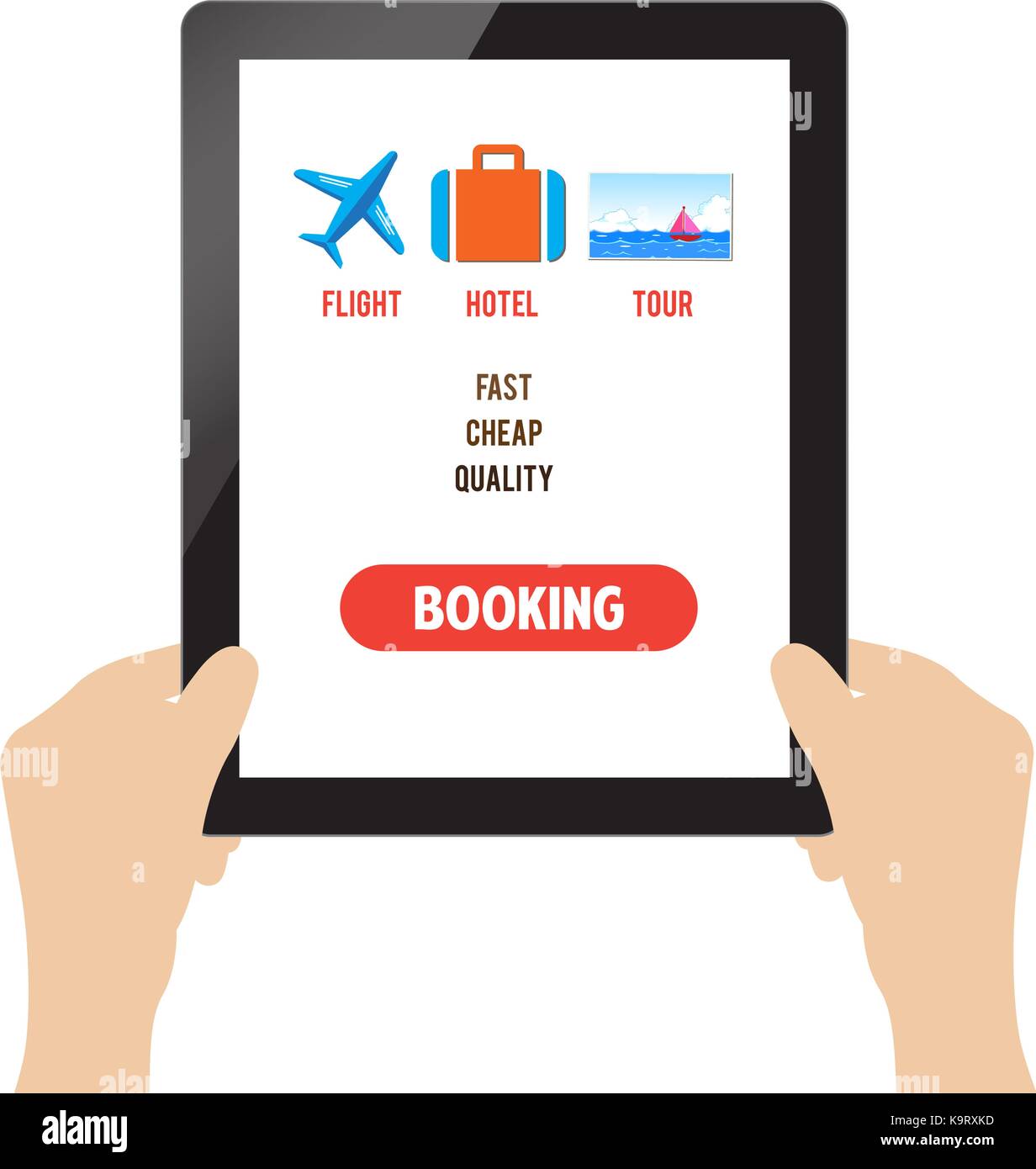 Learning online on tablet Stock Vector Images - Alamy