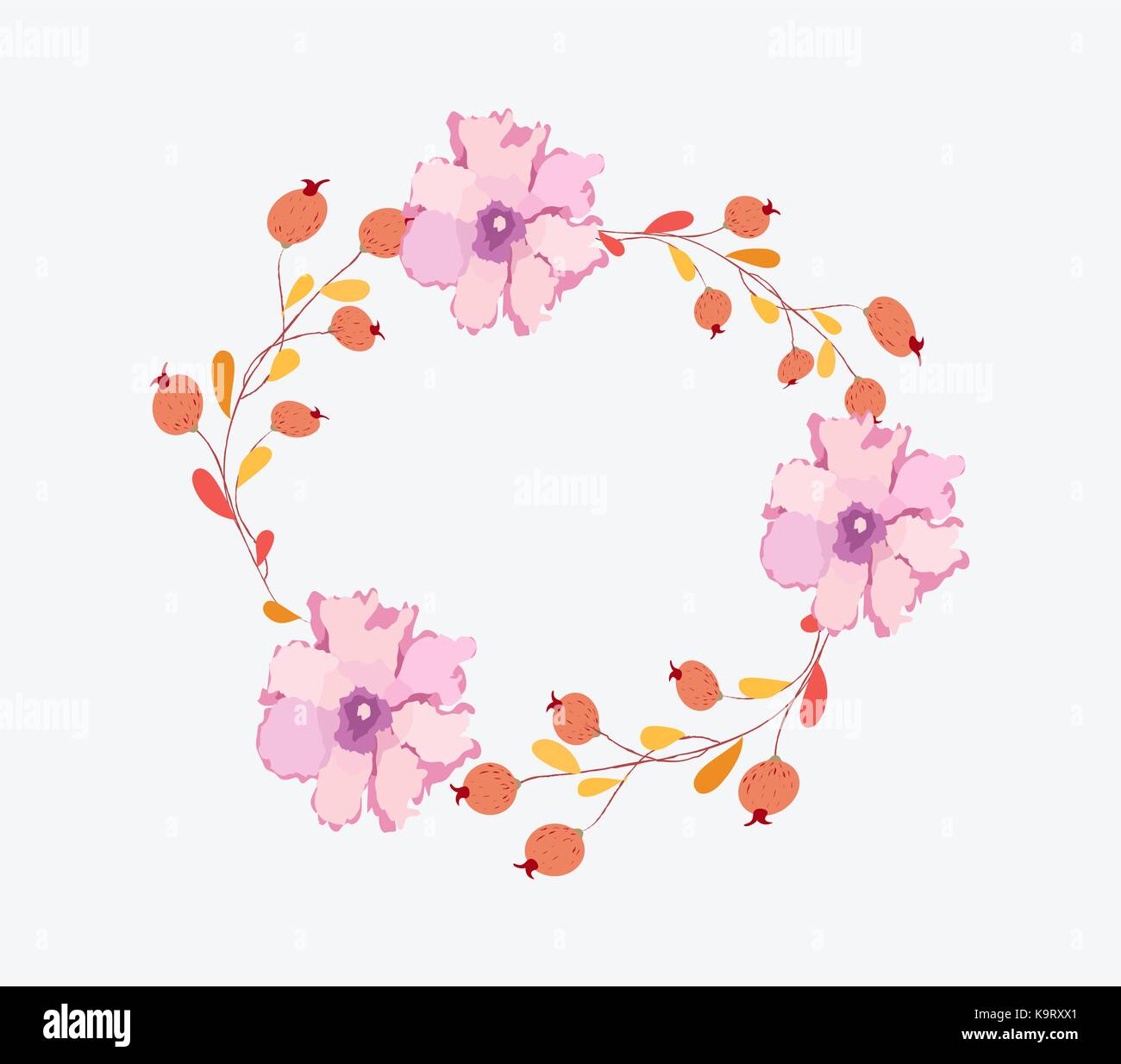 Watercolor flowers pastel purple Stock Vector Images - Alamy