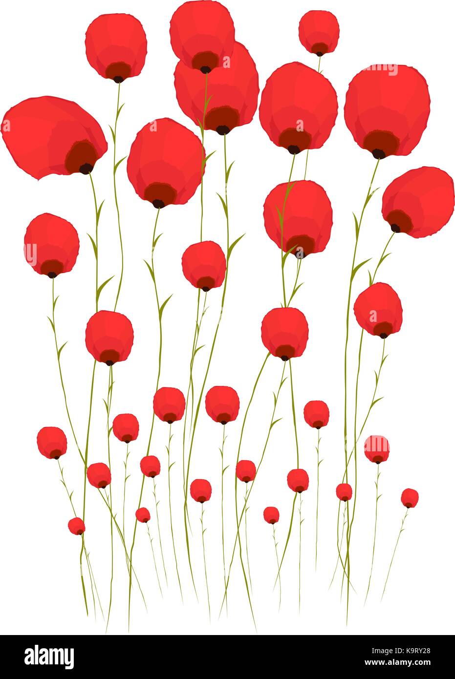 Pretty red flower watercolour Stock Vector Image & Art - Alamy