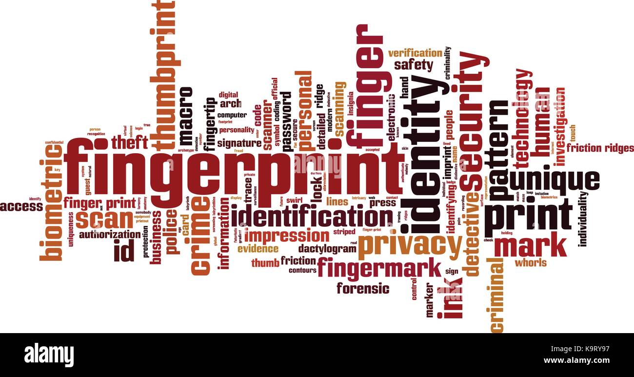 Fingerprint word cloud concept. Vector illustration Stock Vector Image ...
