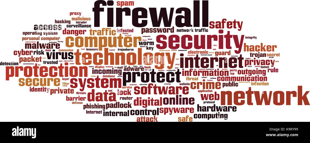Firewall word cloud concept. Vector illustration Stock Vector Image ...