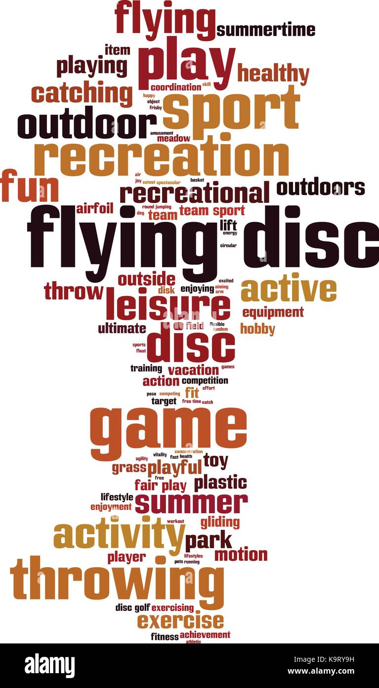Flying disc word cloud concept. Vector illustration Stock Vector Image ...