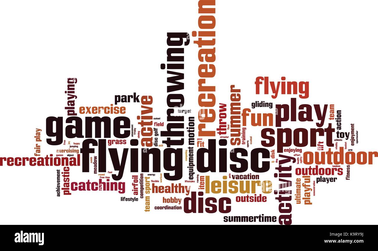 Flying disc word cloud concept. Vector illustration Stock Vector Image ...