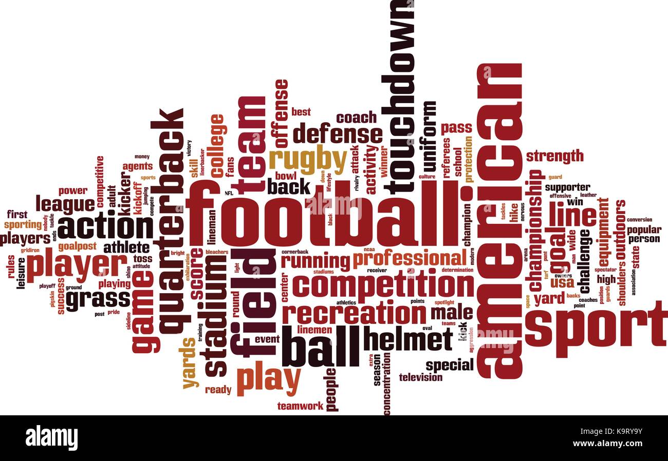 American football word cloud concept. Vector illustration Stock Vector ...