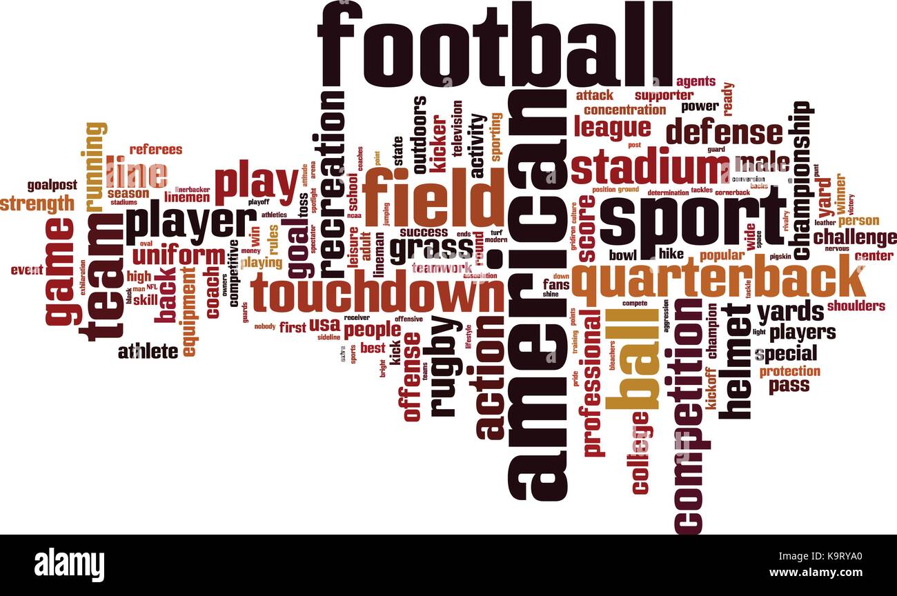 American football word cloud concept. Vector illustration Stock Vector ...