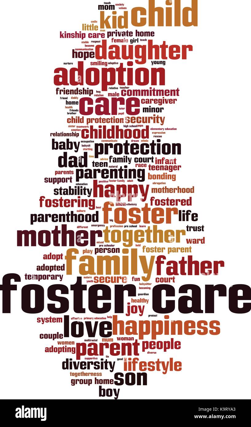 Foster care word cloud concept. Vector illustration Stock Vector Image ...