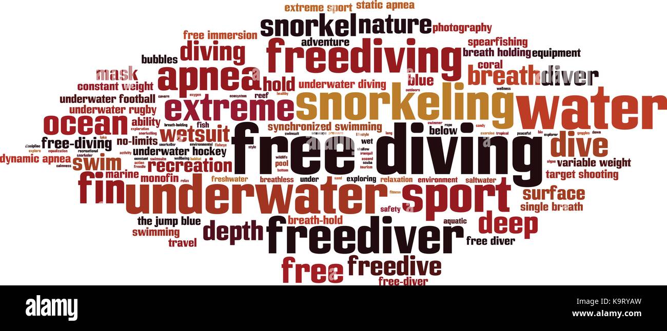 Free diving word cloud concept. Vector illustration Stock Vector Image ...