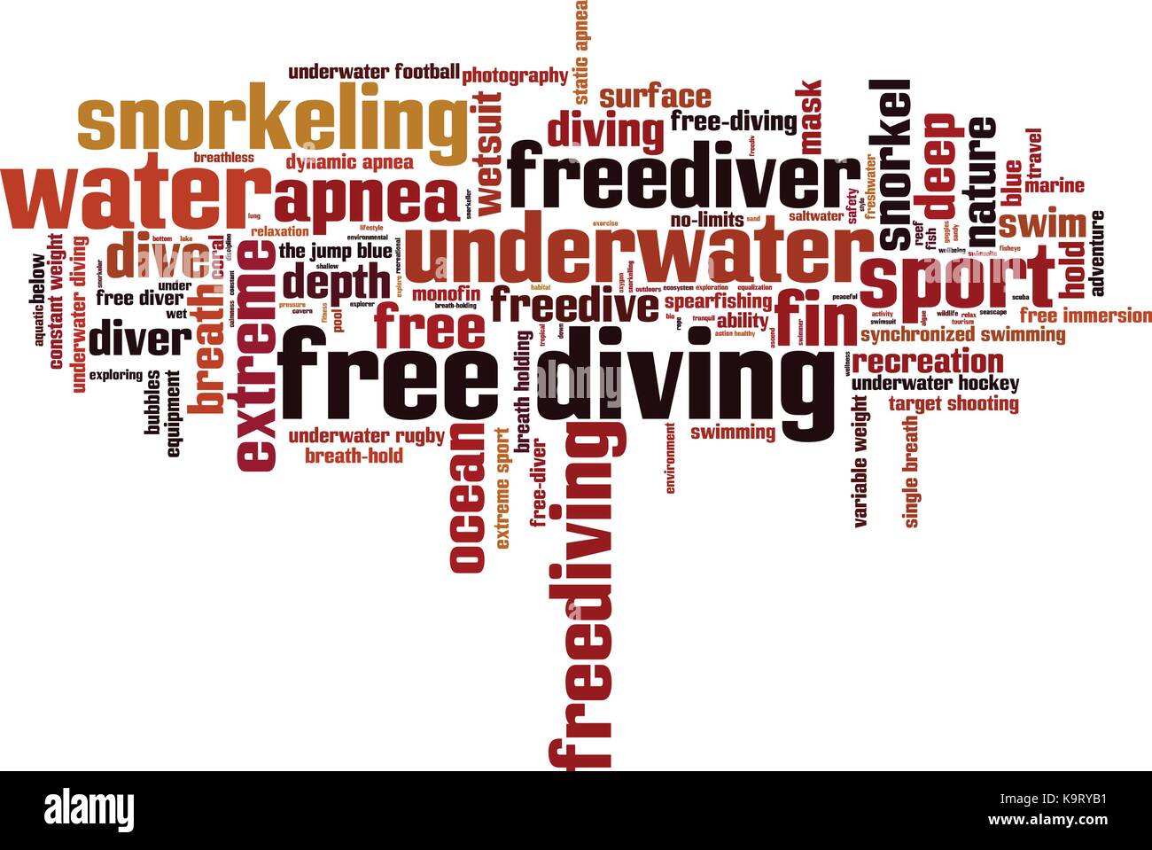 Free diving word cloud concept. Vector illustration Stock Vector Image ...