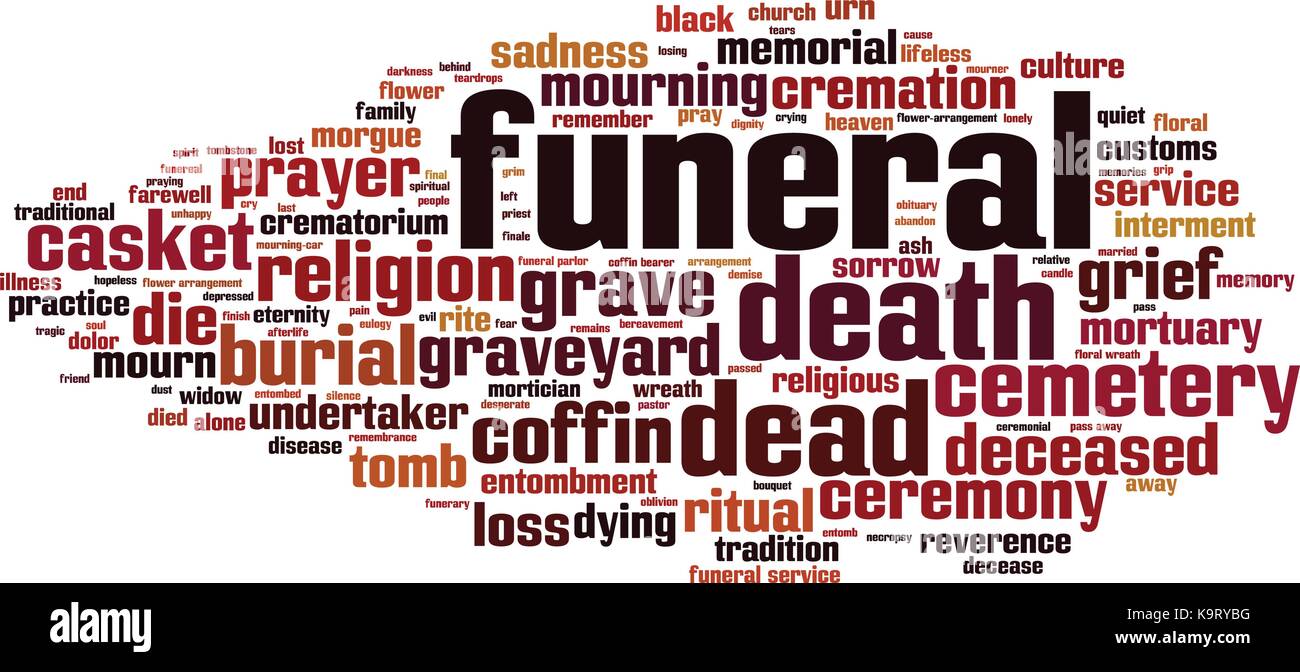 Funeral word cloud concept. Vector illustration Stock Vector Image ...