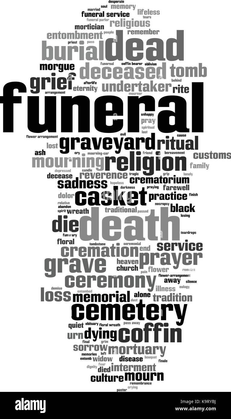 Funeral word cloud concept. Vector illustration Stock Vector Image ...