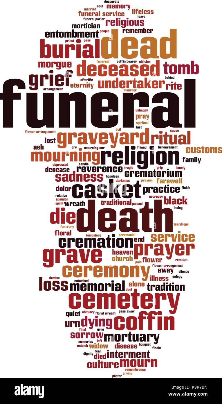 Funeral word cloud concept. Vector illustration Stock Vector Image ...