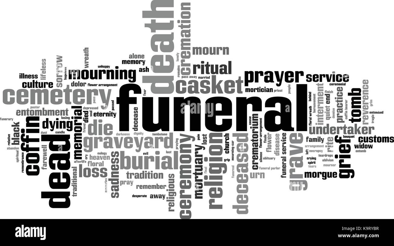 Funeral word cloud concept. Vector illustration Stock Vector Image ...