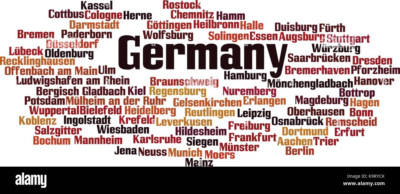 Cities in Germany word cloud concept. Vector illustration Stock Vector ...