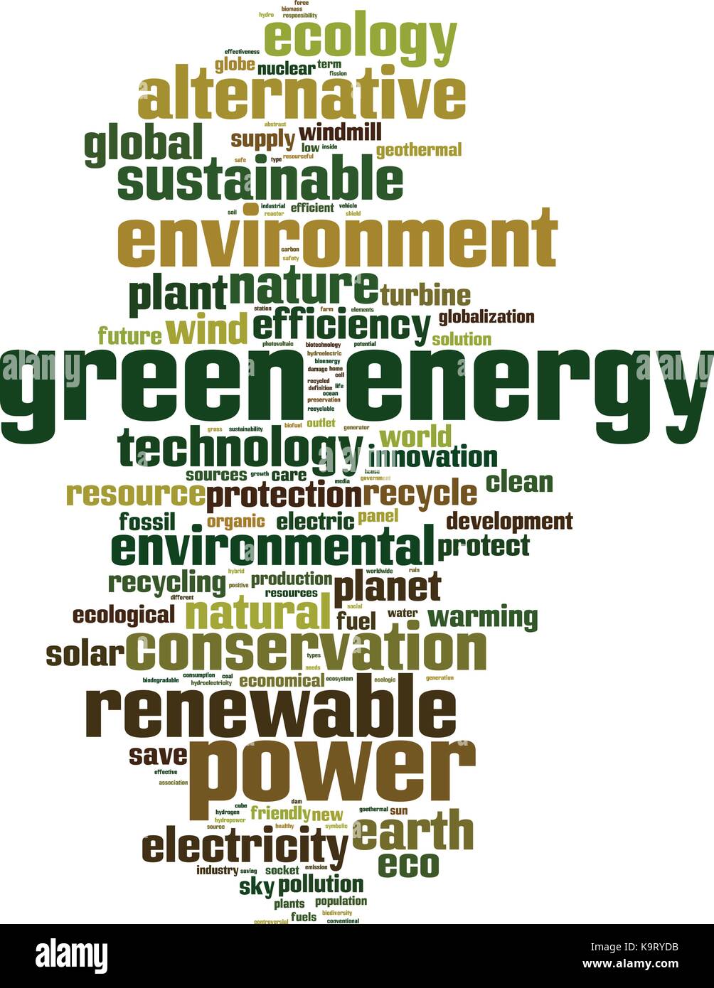 Green energy word cloud concept. Vector illustration Stock Vector Image ...