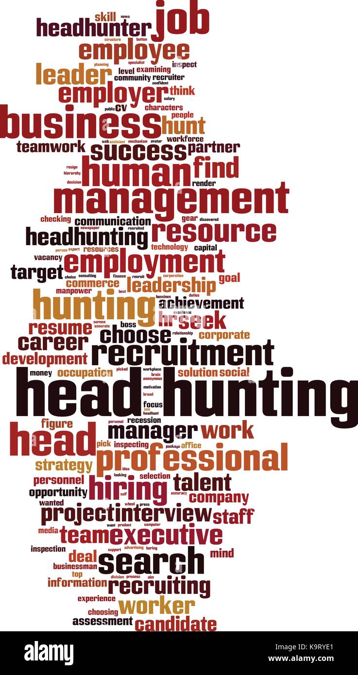 Head hunting word cloud concept. Vector illustration Stock Vector Image ...