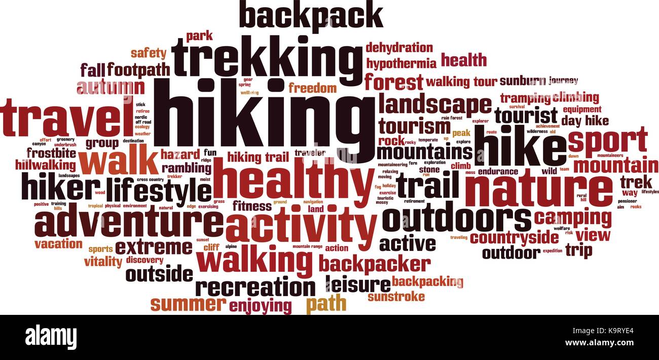 Hiking word cloud concept. Vector illustration Stock Vector Image & Art ...