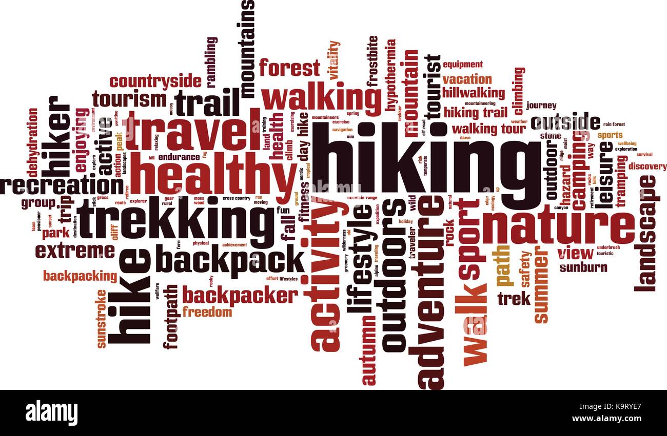 Hiking word cloud concept. Vector illustration Stock Vector Image & Art ...