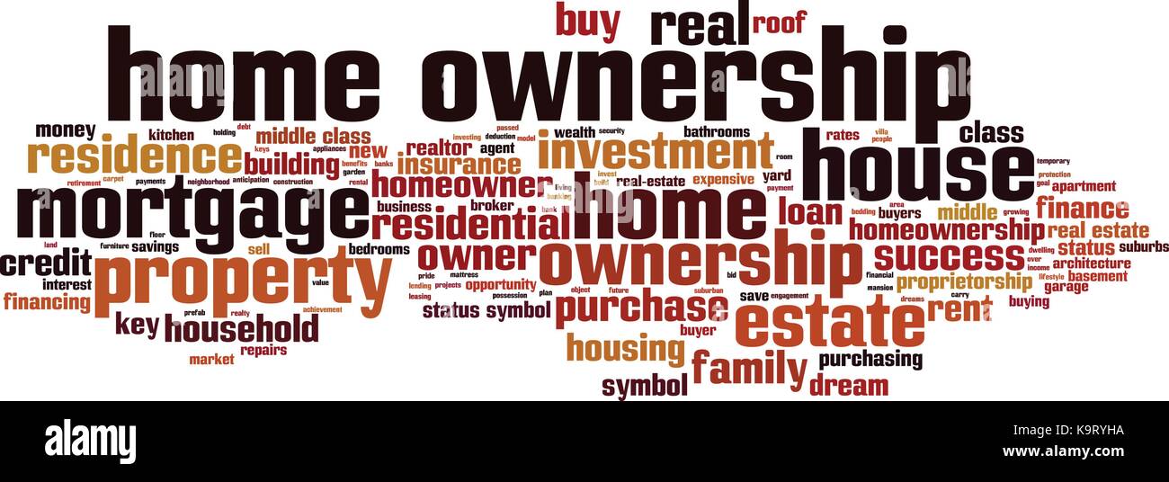 Home ownership word cloud concept. Vector illustration Stock Vector ...