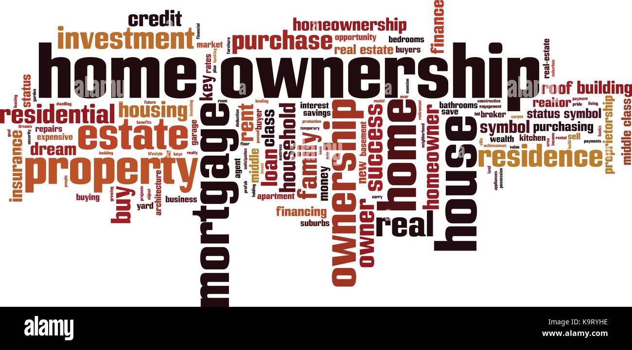 Home ownership word cloud concept. Vector illustration Stock Vector ...