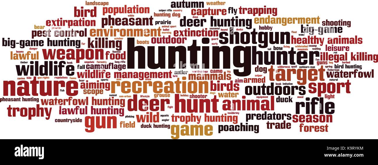 Hunting word cloud concept. Vector illustration Stock Vector Image ...