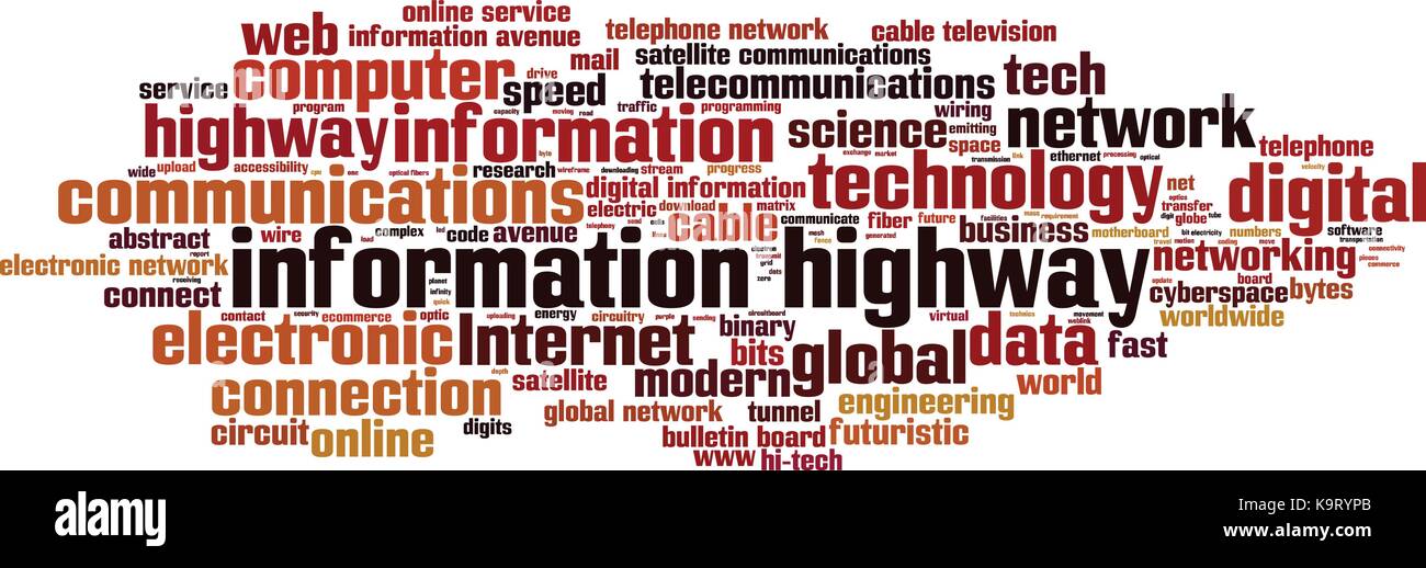 Information highway word cloud concept. Vector illustration Stock ...