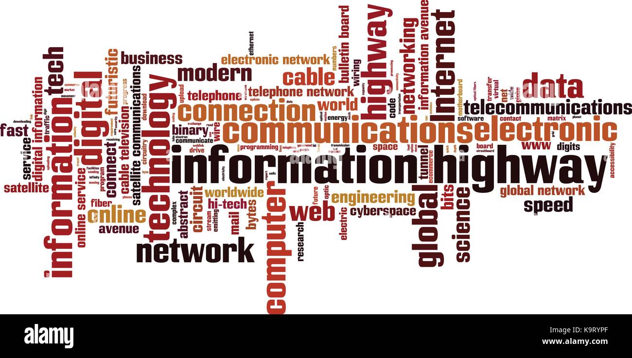 Information highway word cloud concept. Vector illustration Stock ...