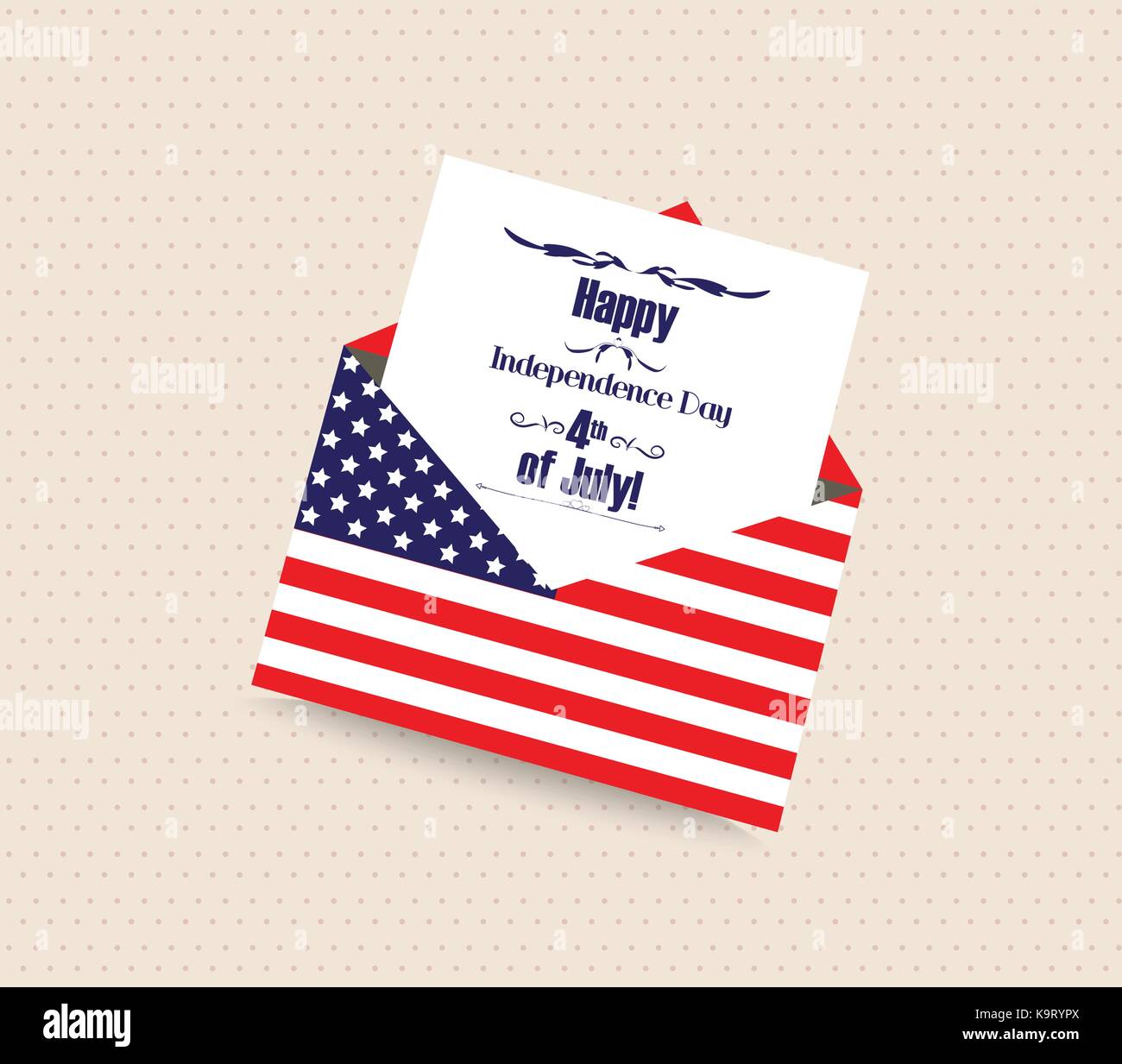 Happy 4th of July greeting card with envelope Stock Vector Image & Art ...