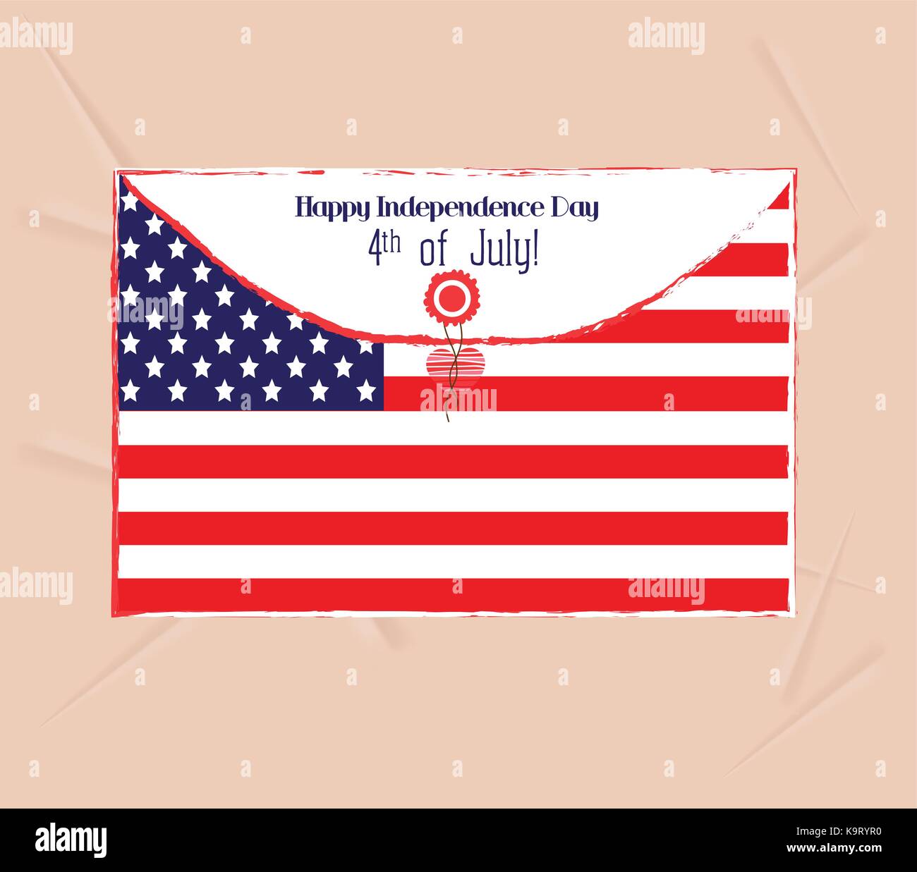 Happy 4th of July envelope greeting card Stock Vector Image & Art - Alamy