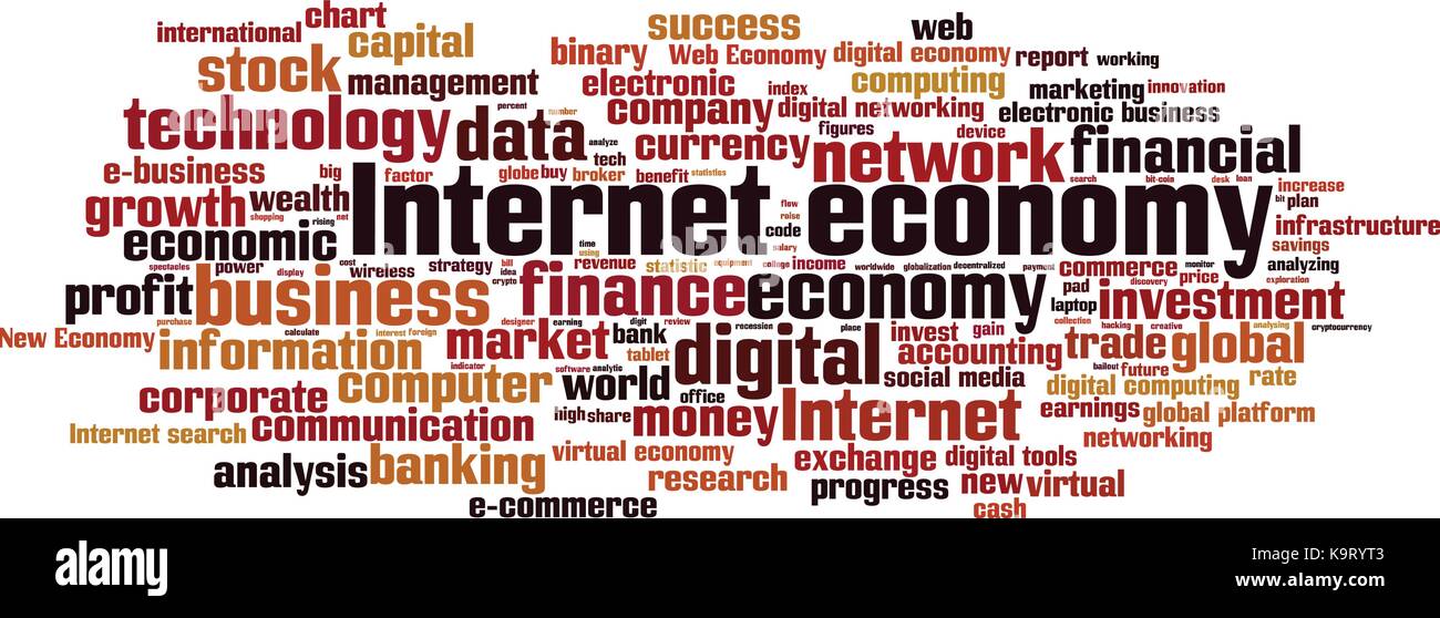 Internet economy word cloud concept. Vector illustration Stock Vector ...