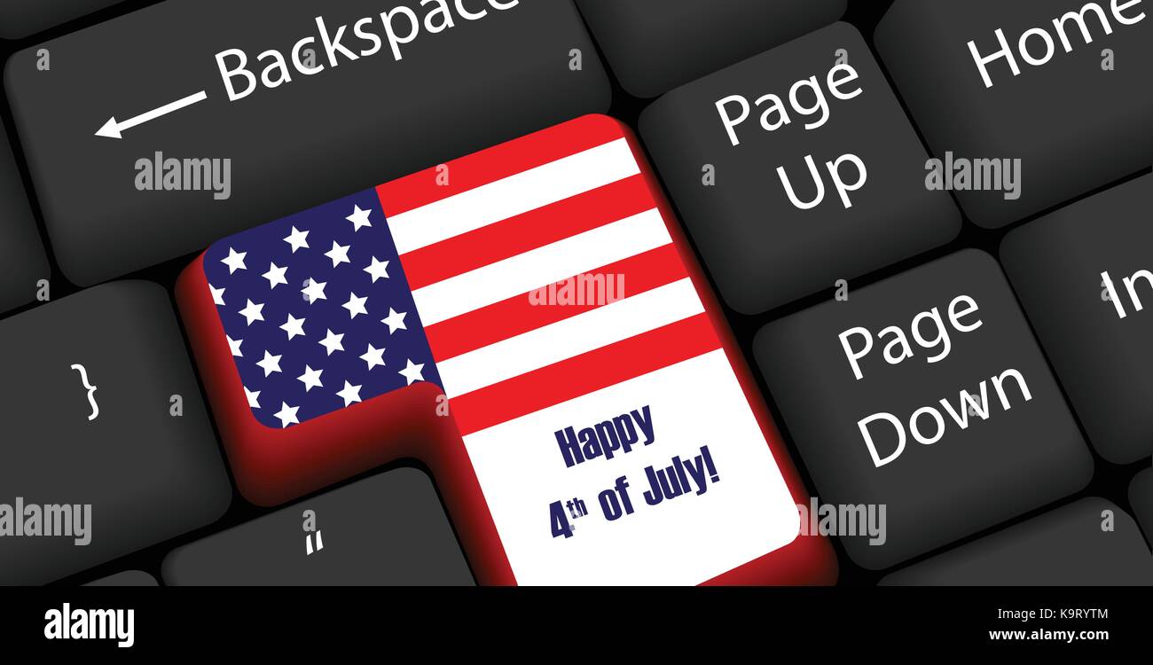 Independence day on computer keyboard Stock Vector Images - Alamy