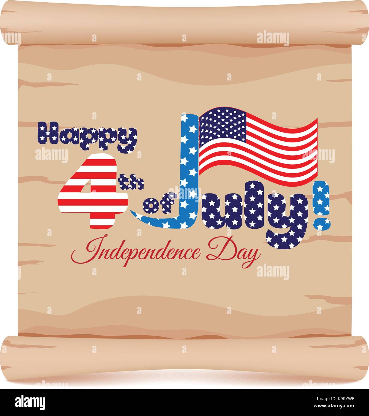 4th of july Independence day and parchment sign funny Stock Vector ...