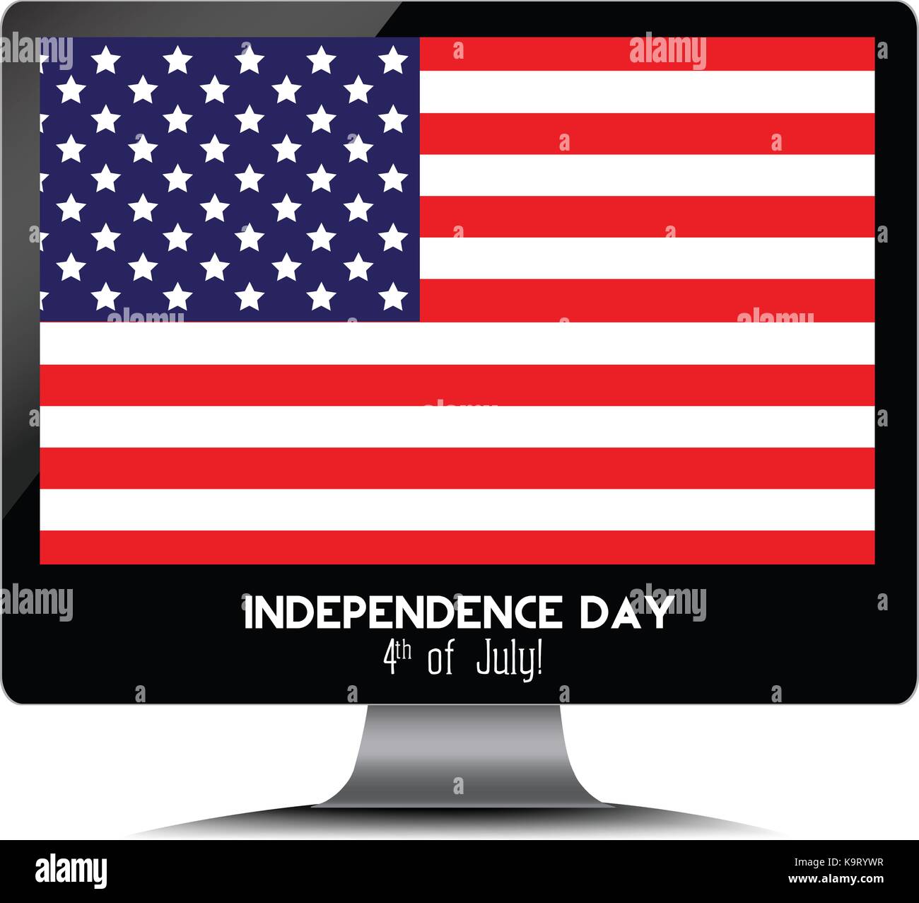 Happy Independence Day background, 4th of July on computer screen Stock ...
