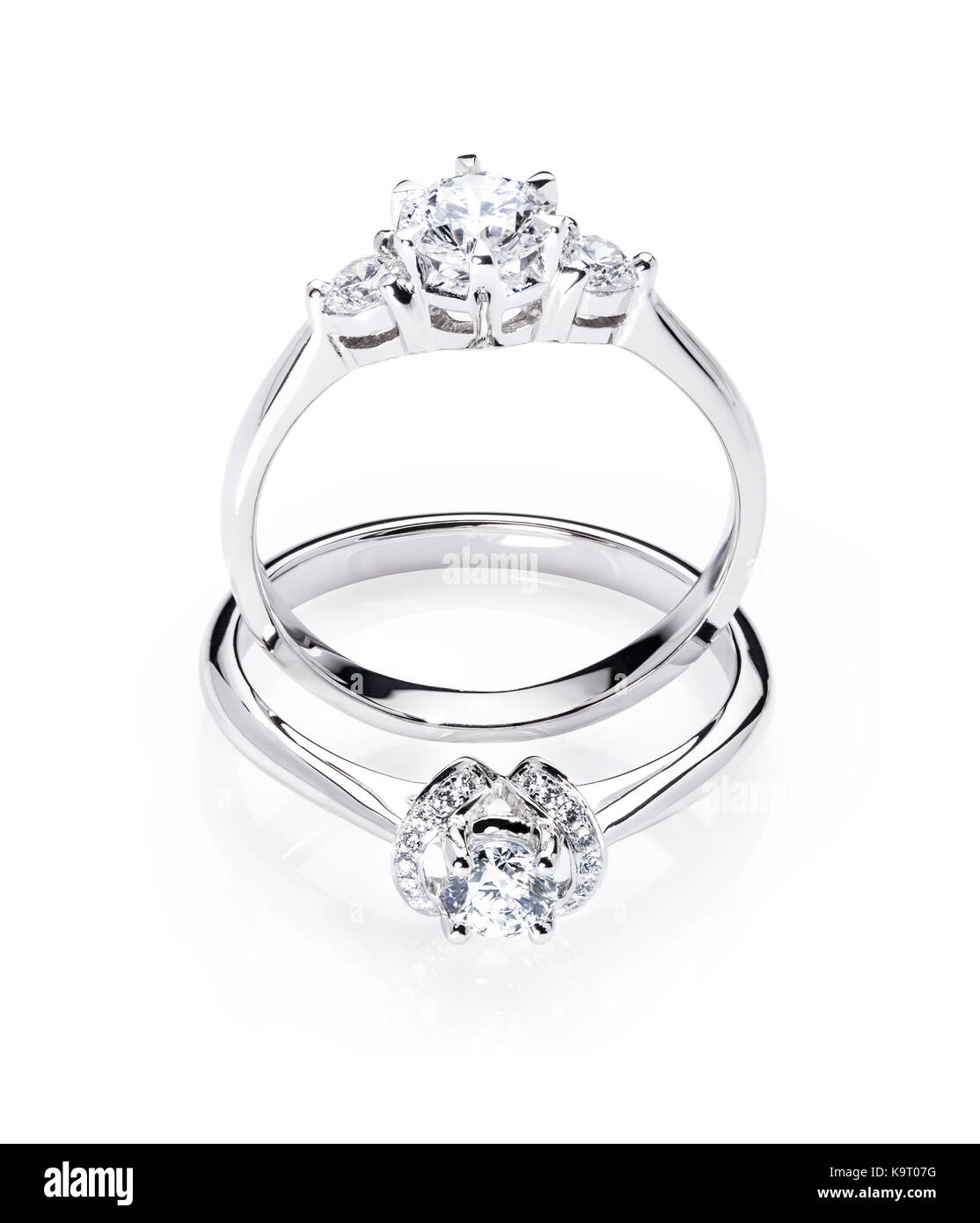 Princess cut engagement rings Cut Out Stock Images & Pictures - Alamy