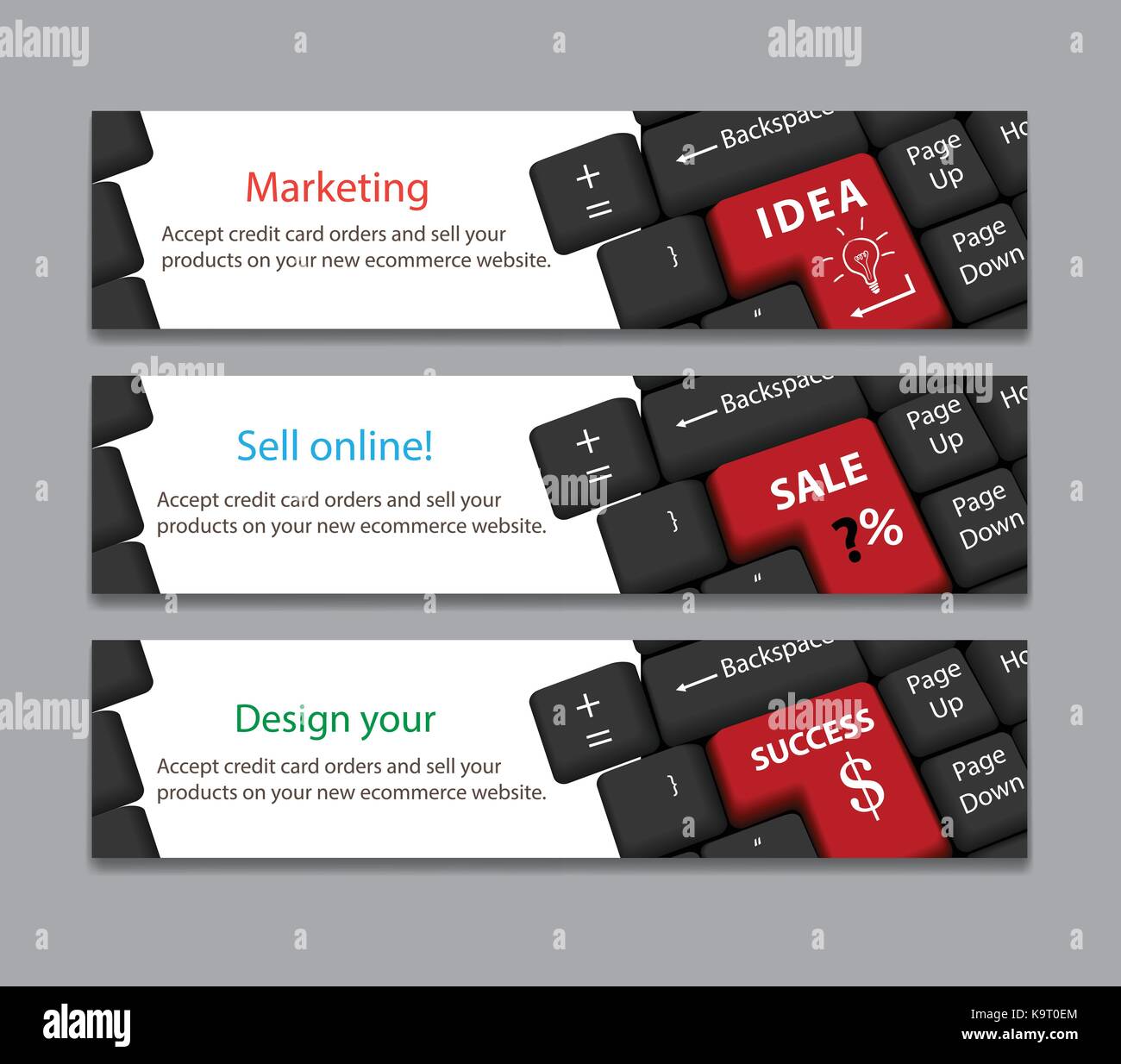 Keyboard banner with space Stock Vector Images - Alamy