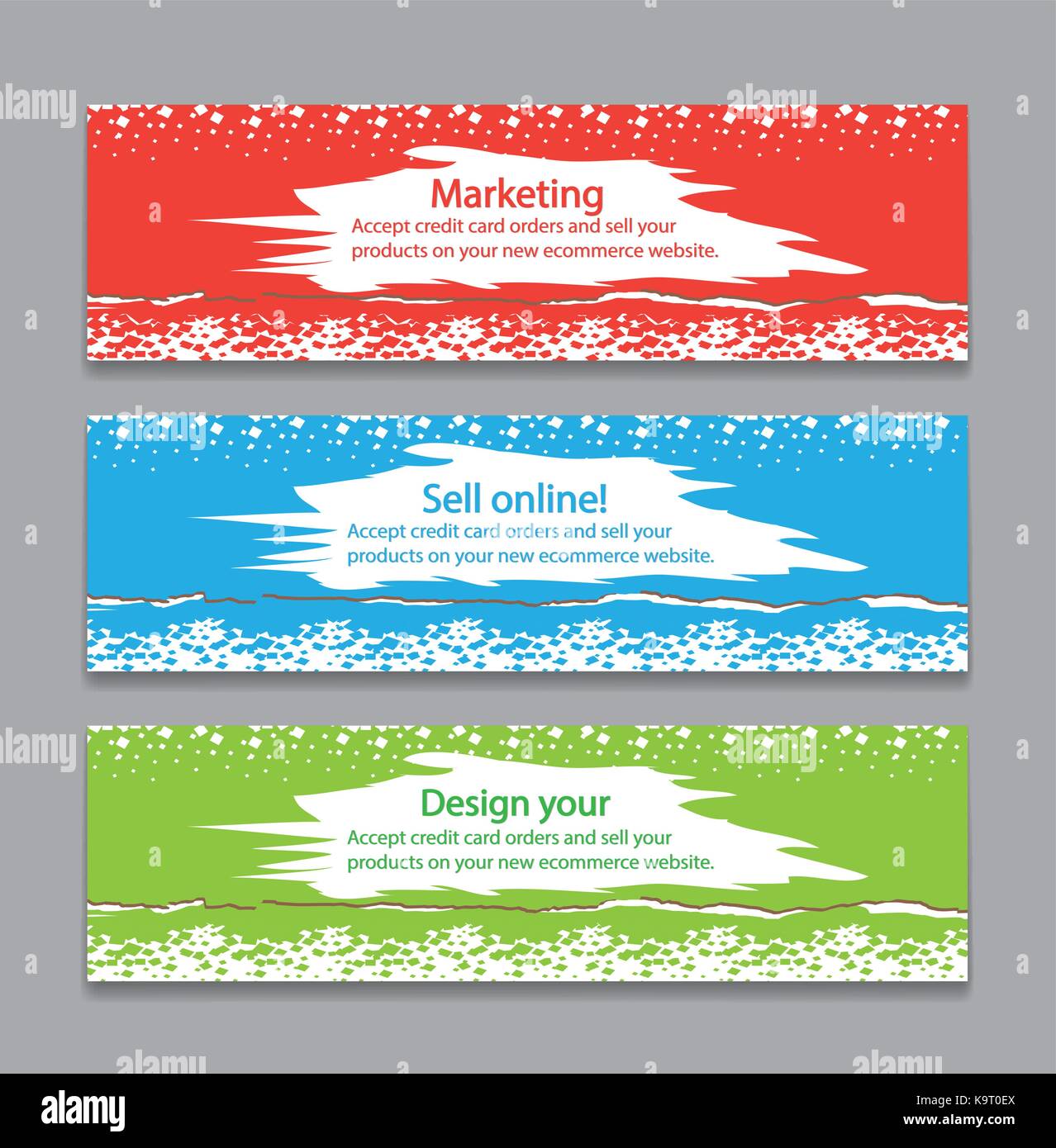 colorful horizontal banners with square motive Stock Vector Image & Art ...