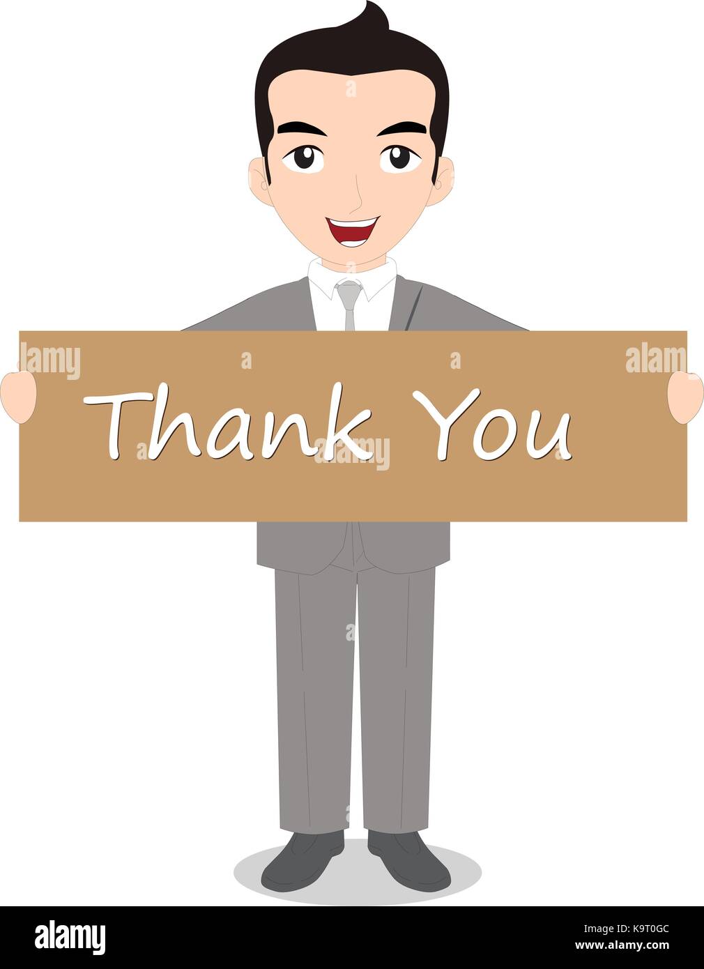 Businessman holding Thank you note Stock Vector Image & Art - Alamy