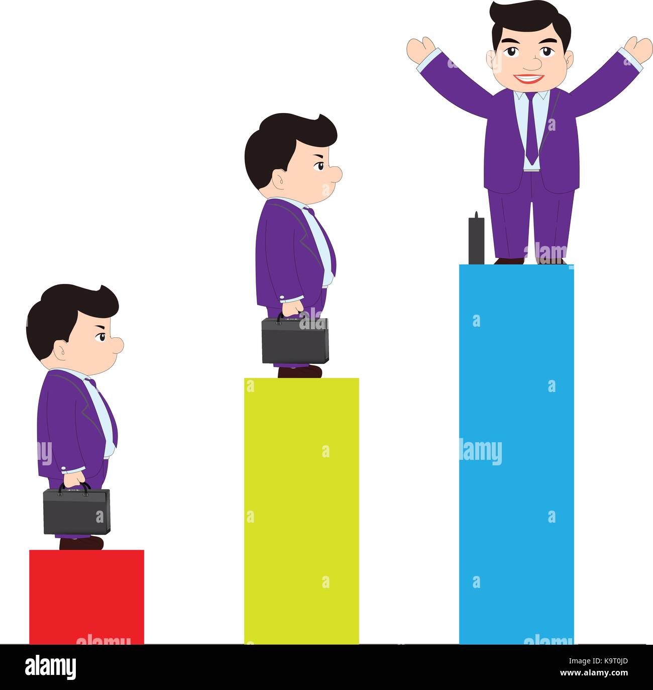 Successful businessman on chart Stock Vector Image & Art - Alamy