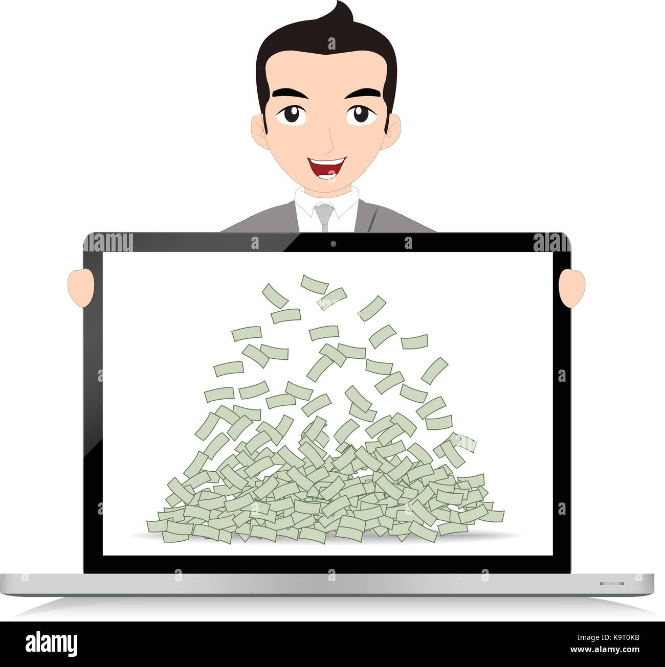 Touch screen computer businessman Stock Vector Images - Alamy