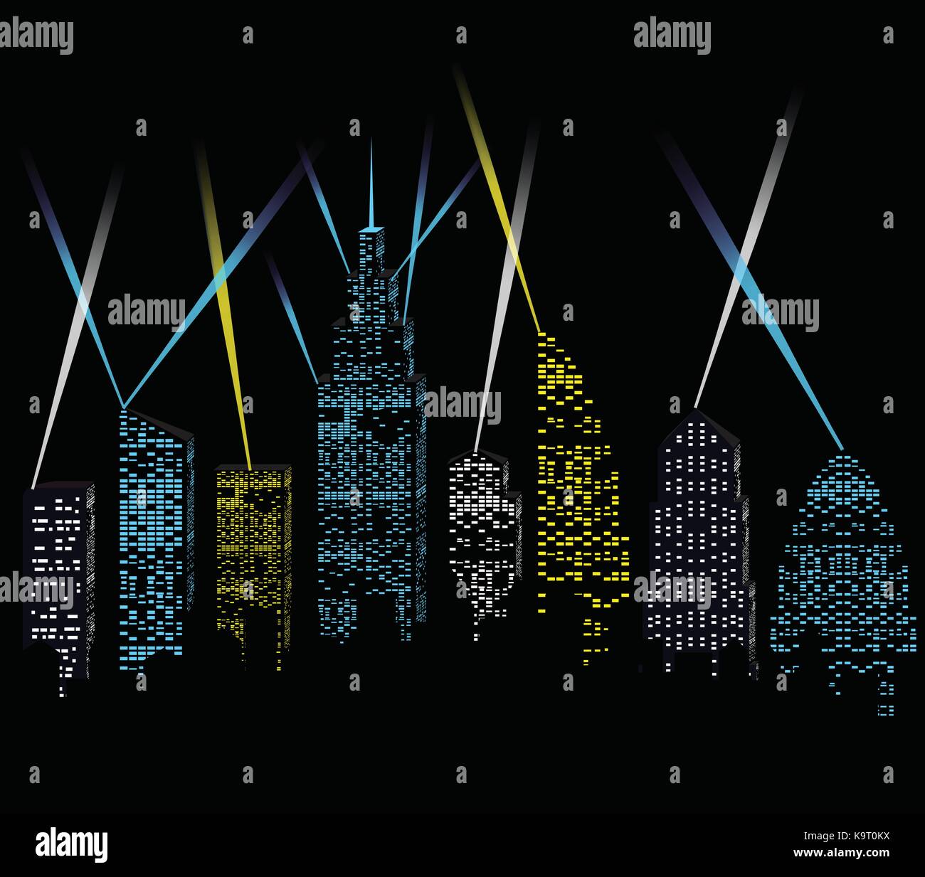 Windows in night lights Stock Vector Images - Alamy
