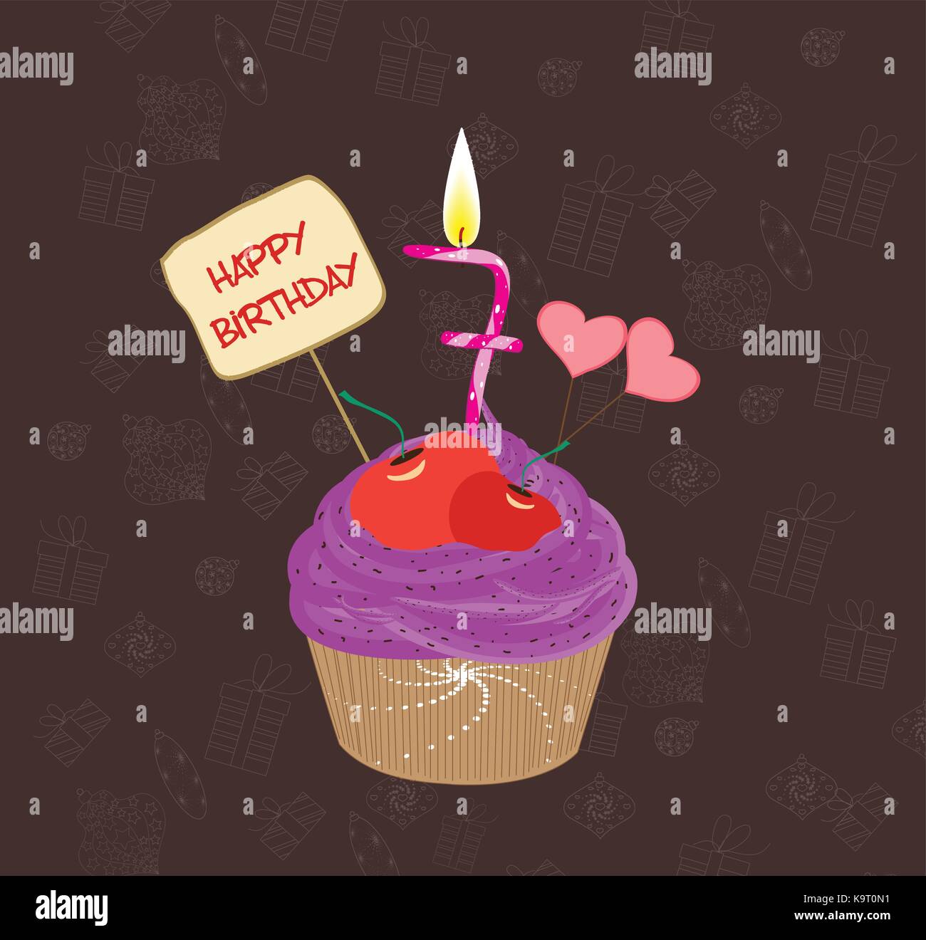 Candle number seven in Stock Vector Images - Alamy