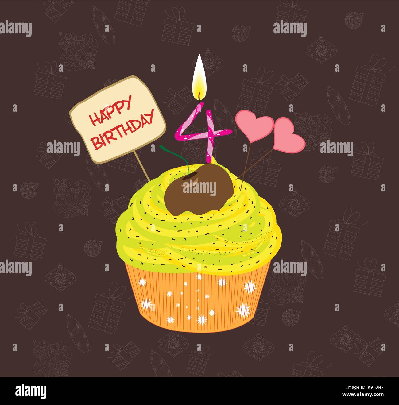 Chocolate cupcake candle number Stock Vector Images - Alamy