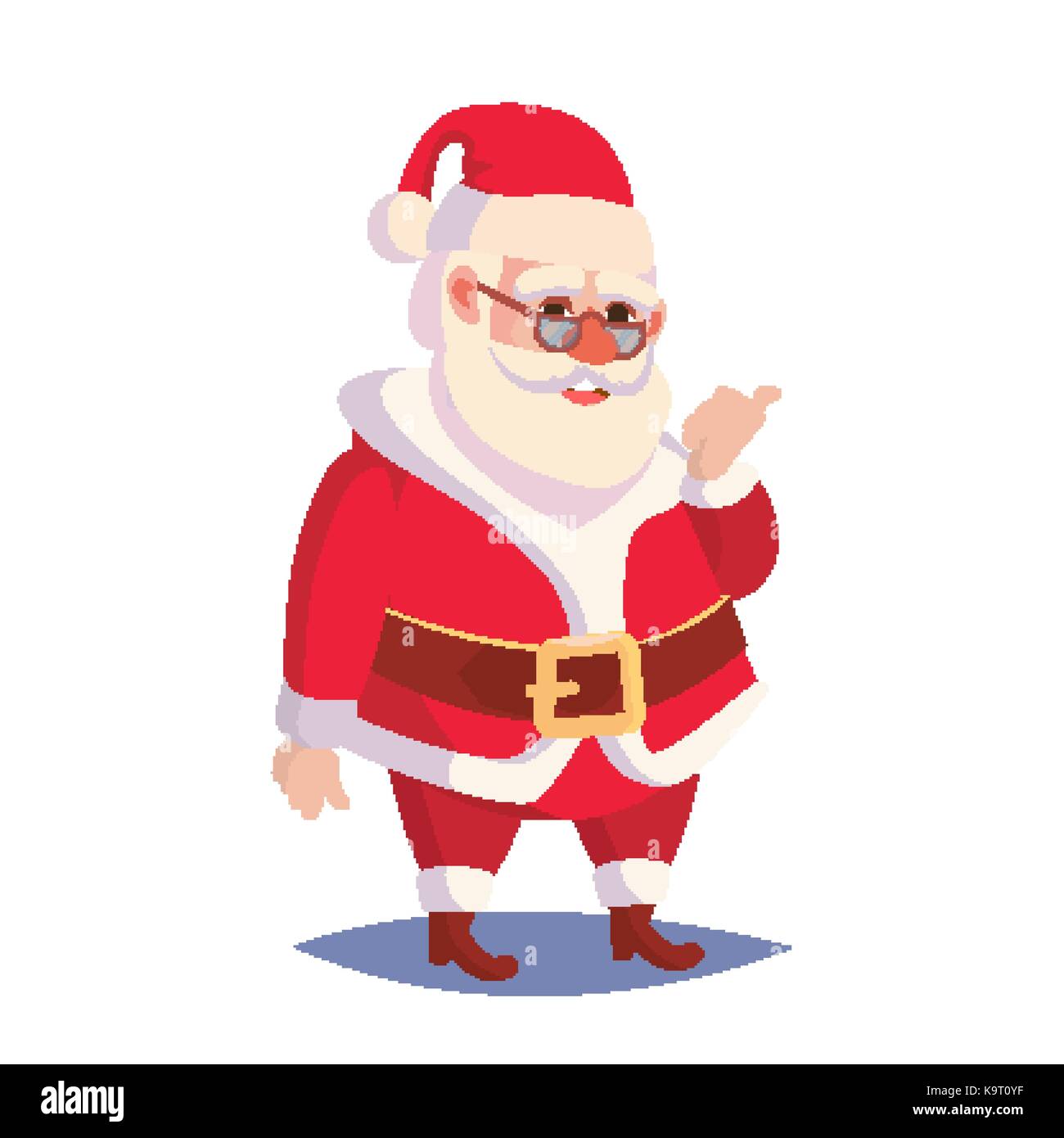 Santa Claus Isolated Vector. Classic Santa In Red Suit And Hat. Good ...