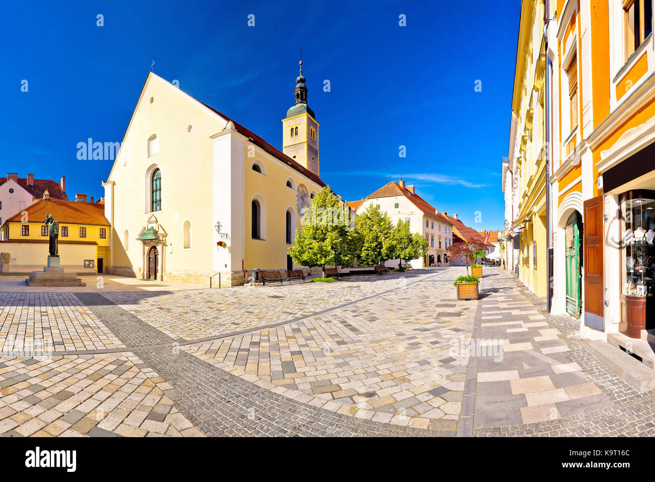 Baroque town of Varazdin square panoramic view, northern Croatia Stock ...