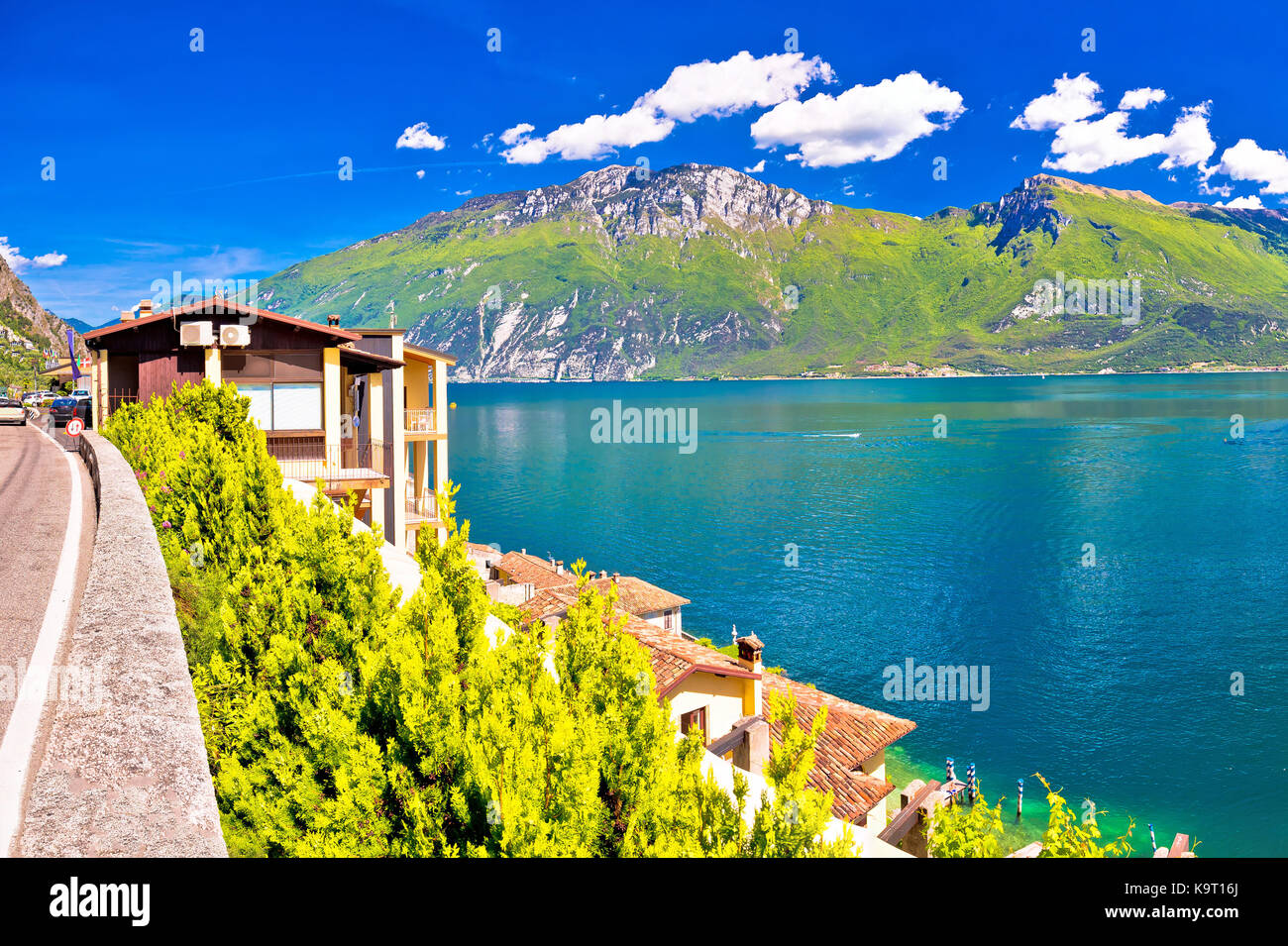 Lago di Garda panoramic view in Limone sul Garda, tourist destination ...